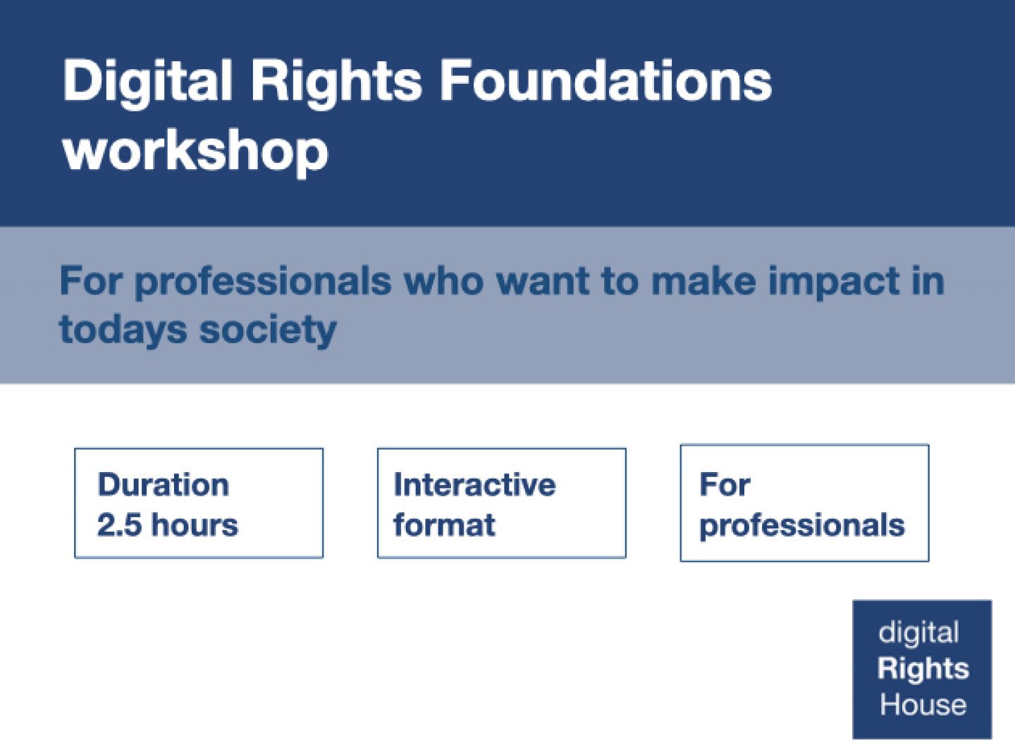 DIGITAL RIGHTS FOUNDATIONS WORKSHOP - Digital Rights House
